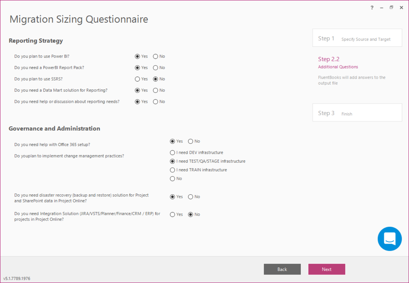 PPM Migration Sizing Questionnaire - FluentPro