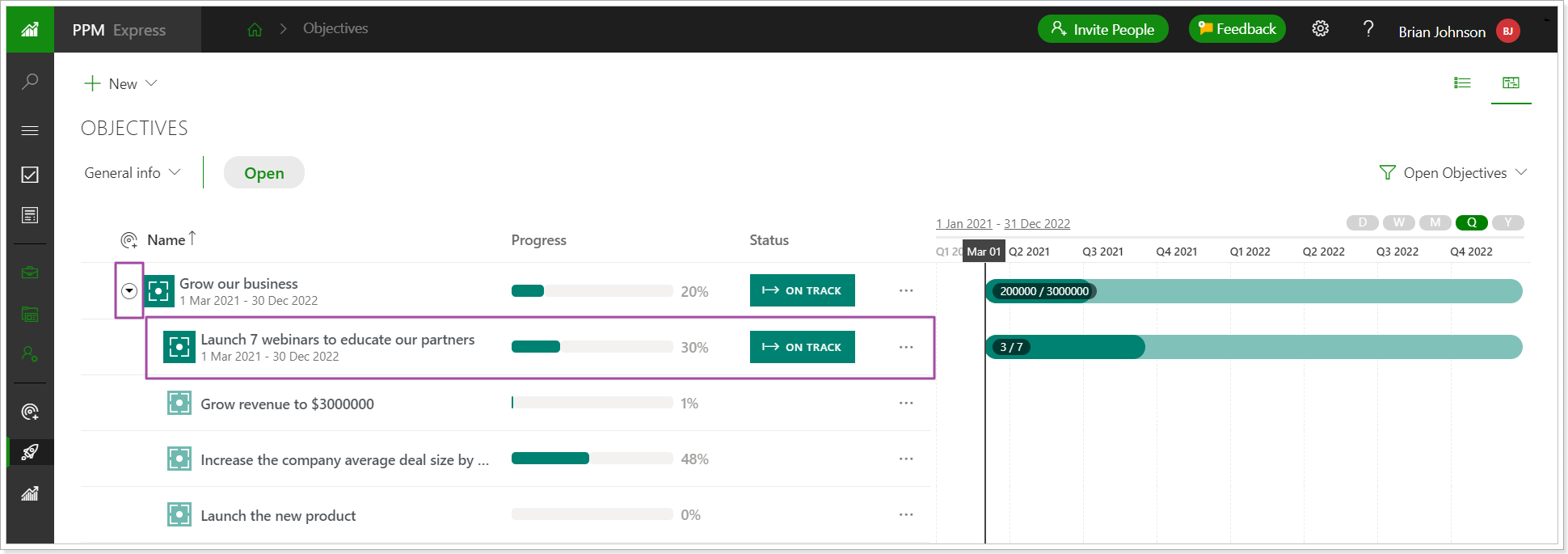 Creating And Managing Objectives And Key Results Ppm Express