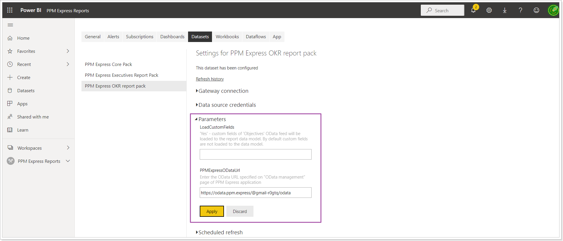 How to configure PPM Express OKR report pack - PPM Express