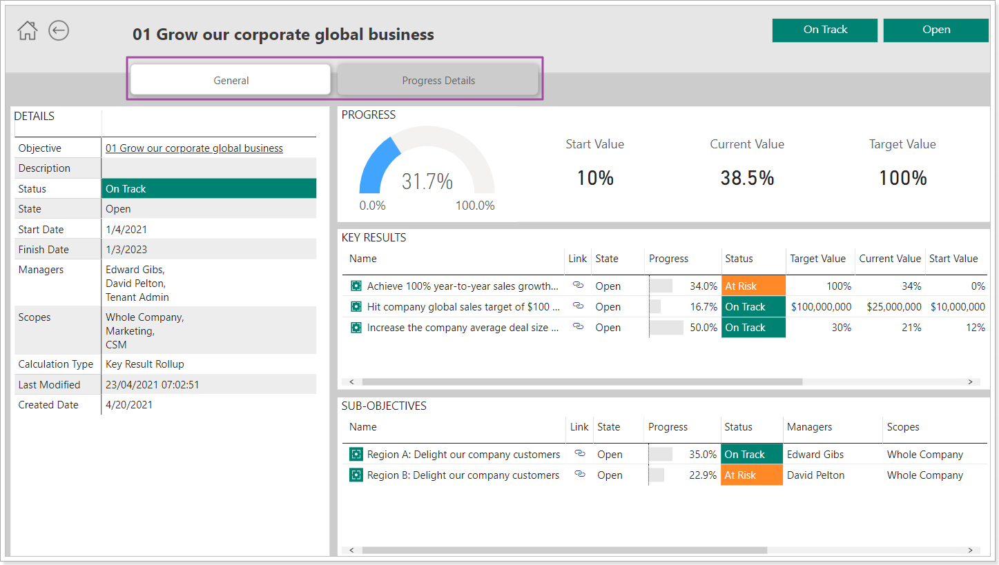 PPM Express OKR report pack - PPM Express