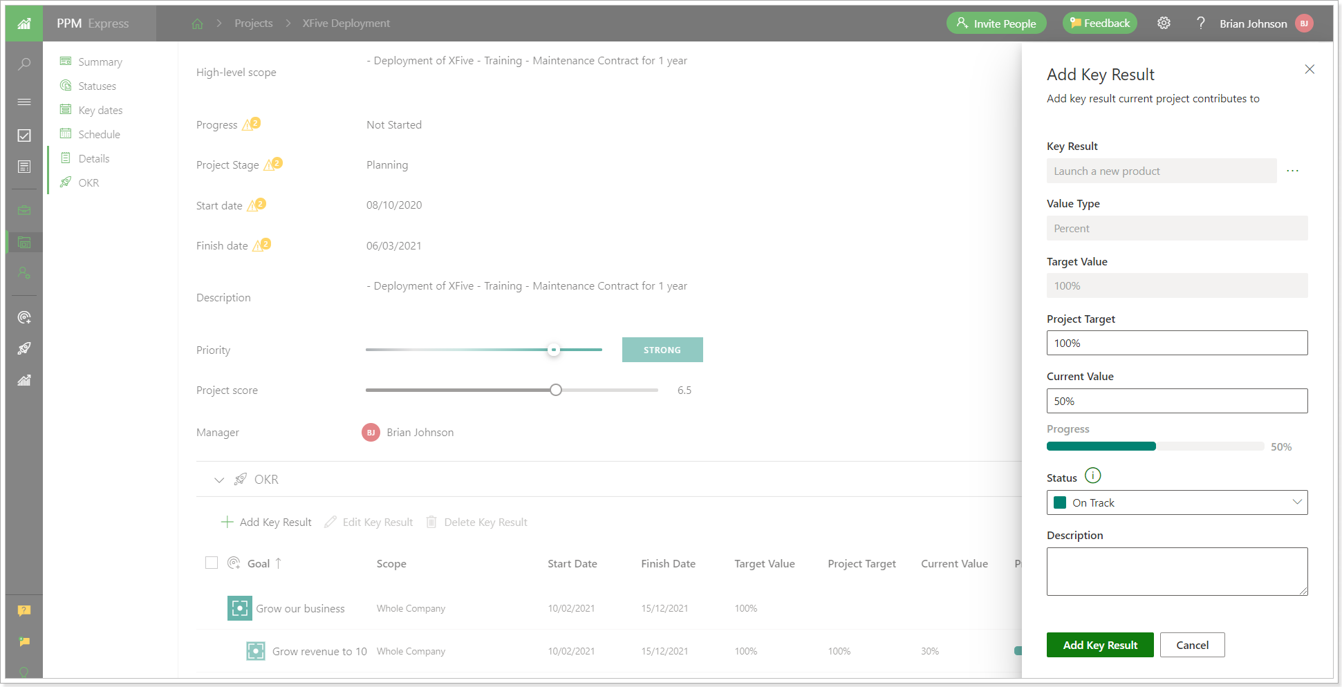 Creating And Managing Objectives And Key Results Ppm Express