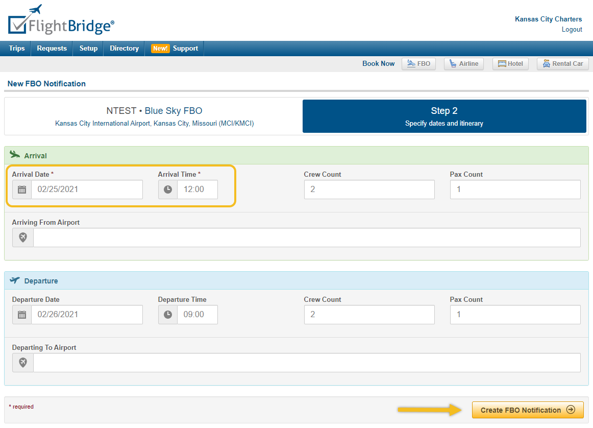 Book Now FBO - Operator Users - FlightBridge
