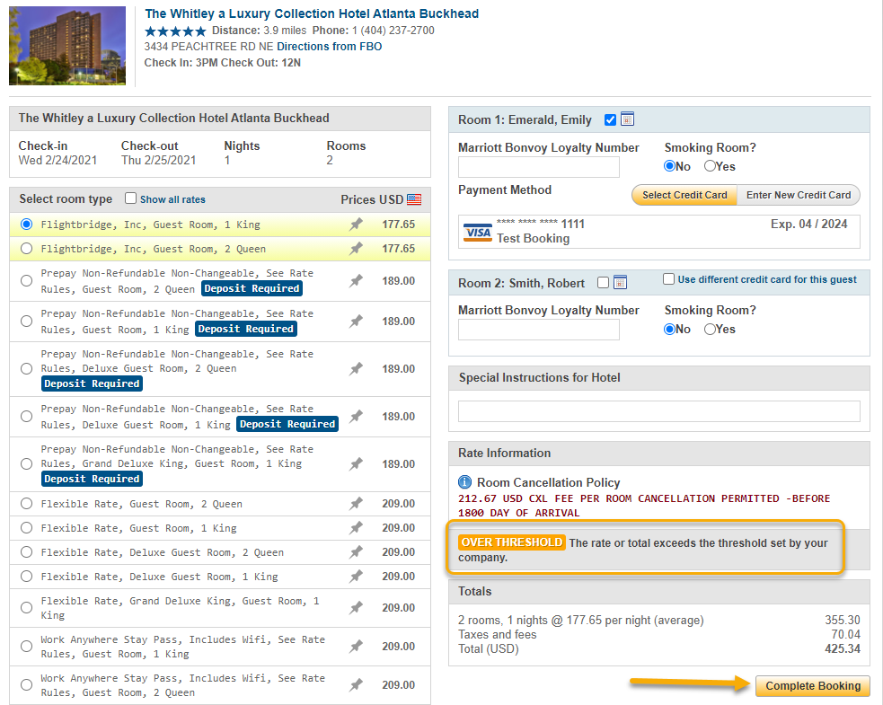 Hotel Rate Threshold - Operator Users - FlightBridge
