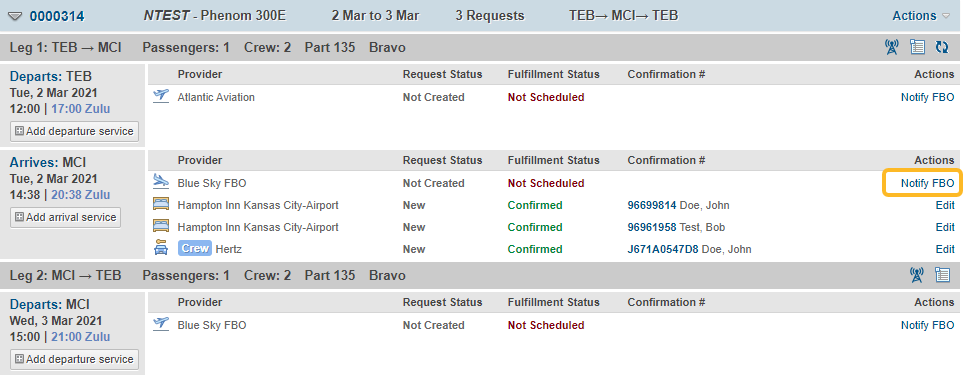 FBO Notifications - Operator Users - FlightBridge