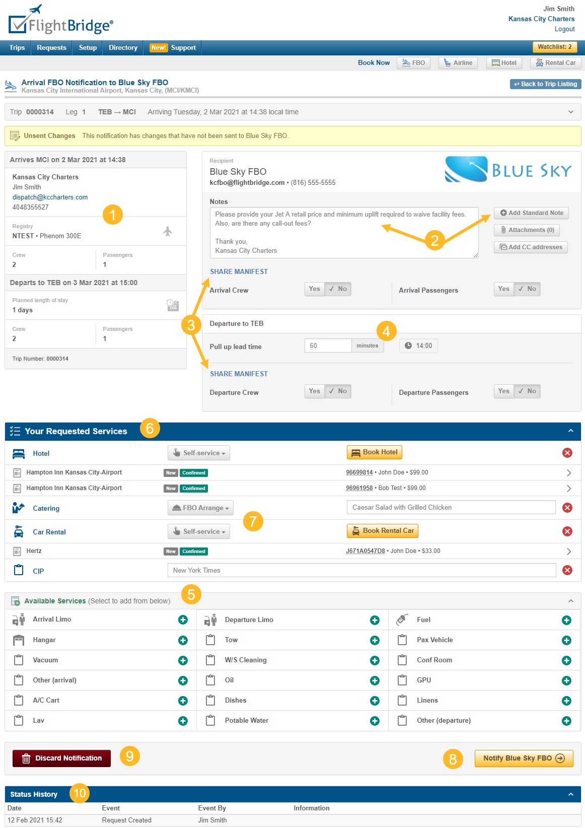 FBO Notifications - Operator Users - FlightBridge