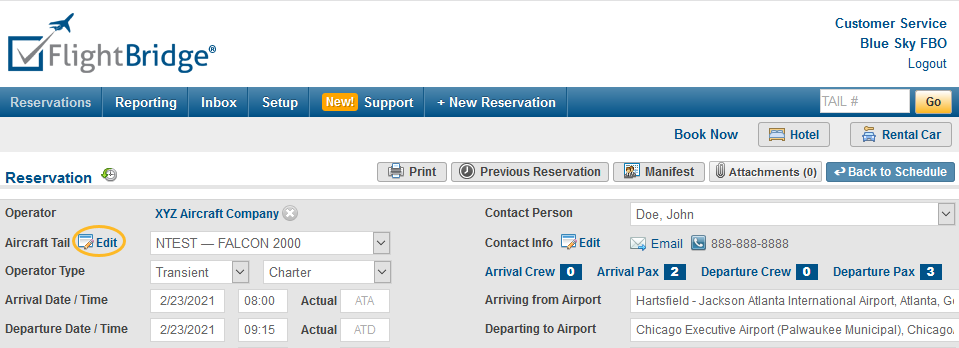 Standard Aircraft Types - FBO Users - FlightBridge