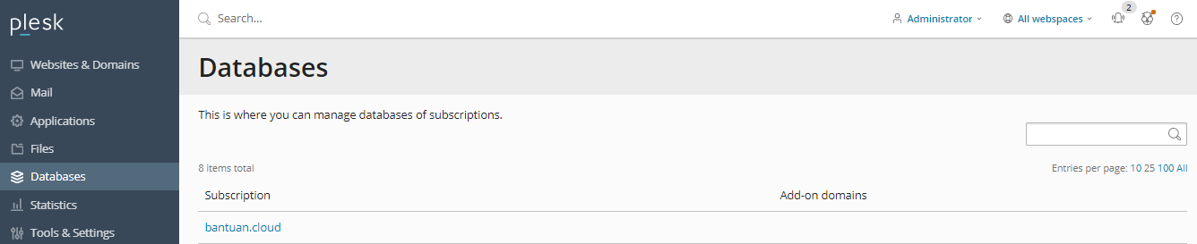Cara Mengakses Database PhpMyAdmin Pada Plesk Panel - Biznet Gio Nusantara