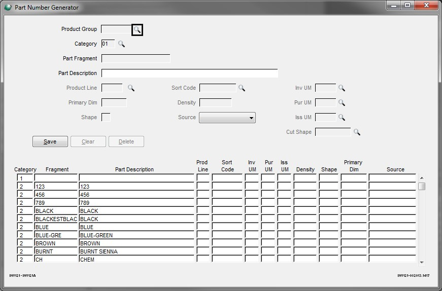 Global Shop Solutions — Generador de números de pieza