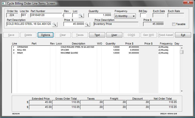 Global Shop Solutions — Ciclo de facturación