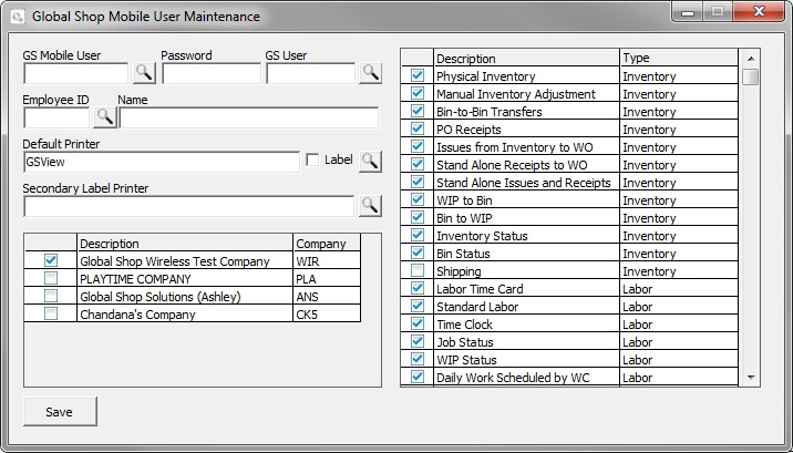 Global Shop Solutions — Usuarios móviles de GS