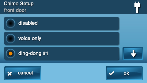 GC2 Panel - Adjust Chime / Voice Settings - Alder