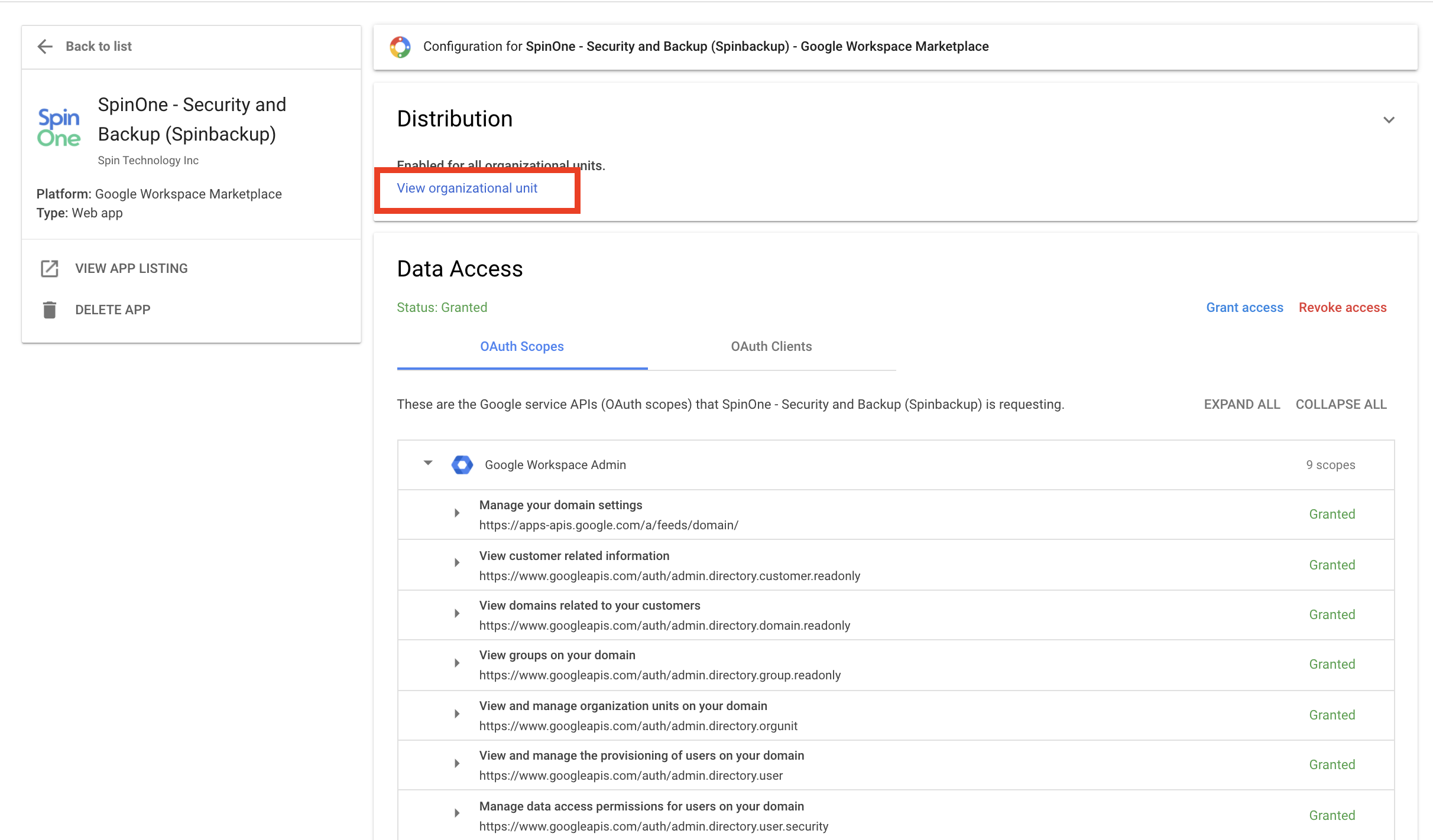 Insufficient Permissions Issue for Google Workspace - Spin.AI