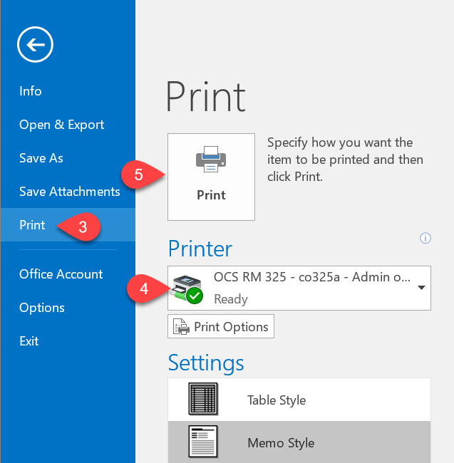 Printing an Email in Outlook - CCAC's Help Center