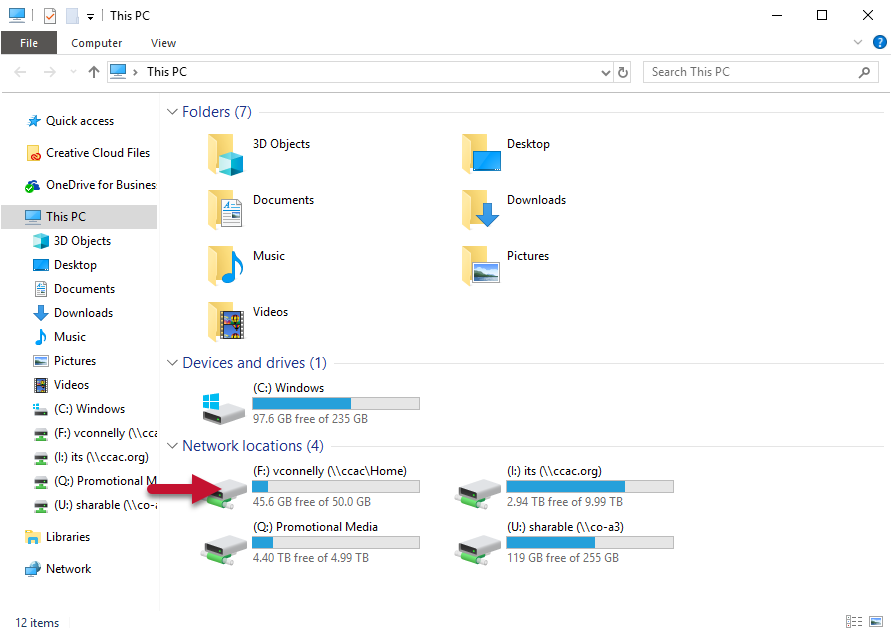 F Drive (Personal Drive) - CCAC's Help Center