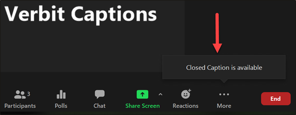 Viewing Closed Captions from a Verbit Transcriber - CCAC's Help Center