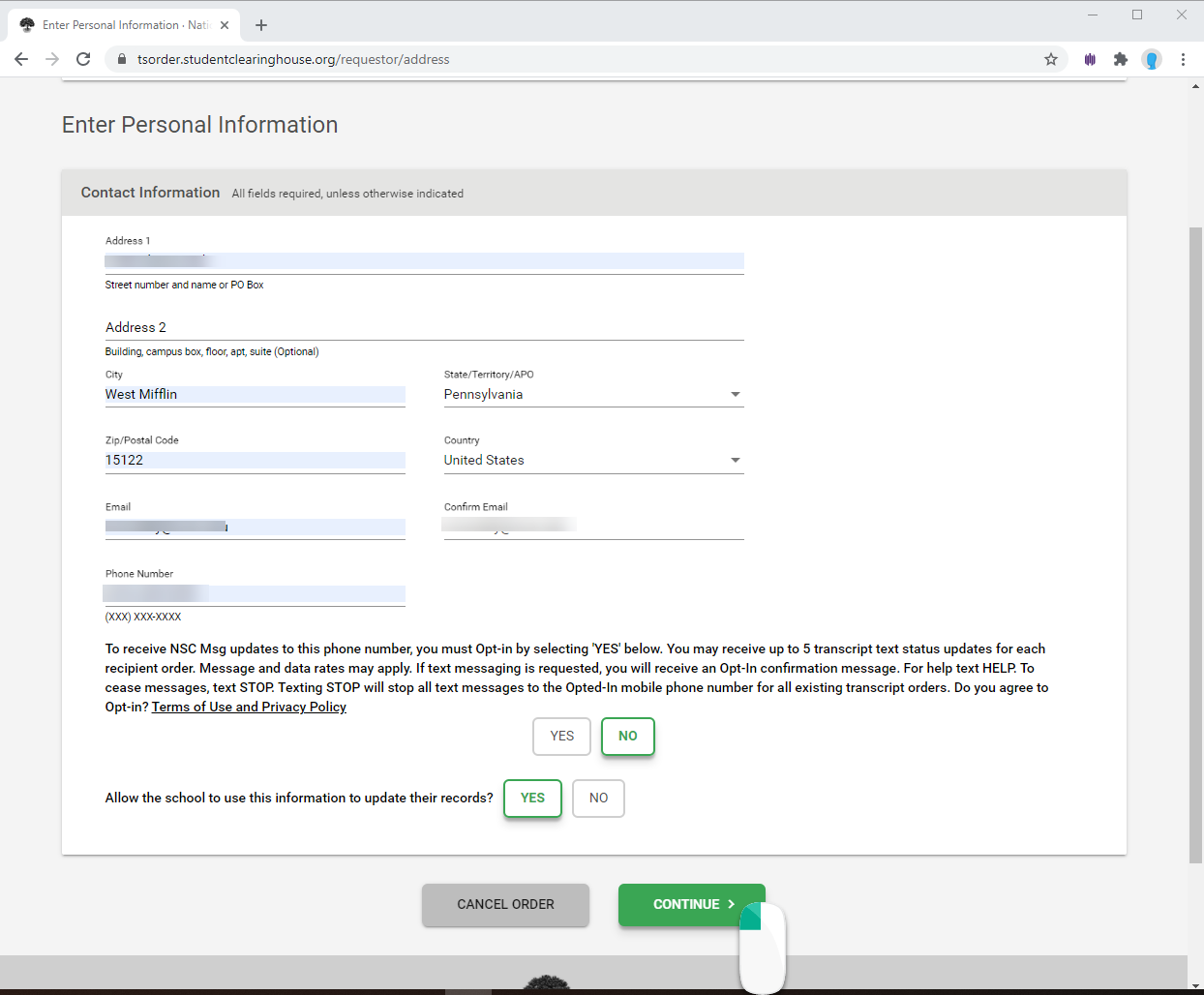 Requesting an Official Transcript through Student Clearing House - CCAC ...