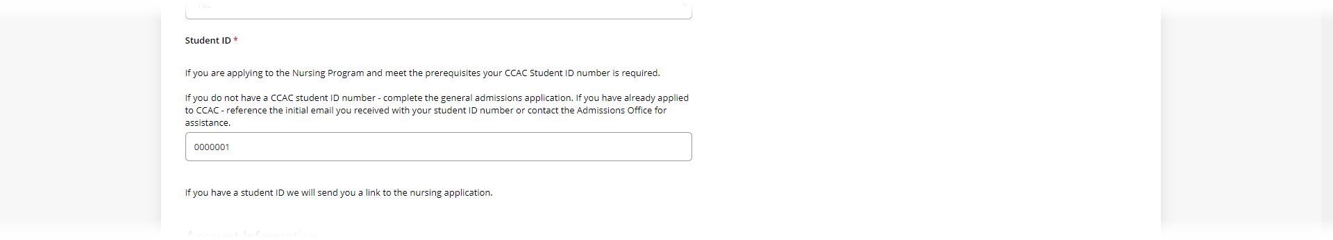 Creating an account to Apply to CCAC - Nursing Applicant - CCAC's Help ...