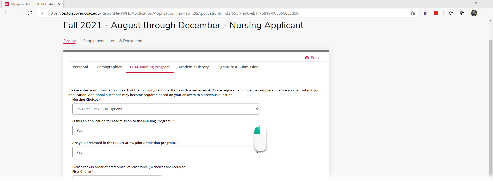 Creating an account to Apply to CCAC - Nursing Applicant - CCAC's Help ...