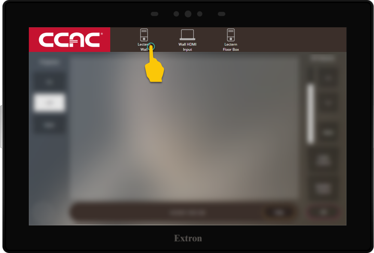 Using the Lectern Wall Input in the Boyce Gymnasium - CCAC's Help Center
