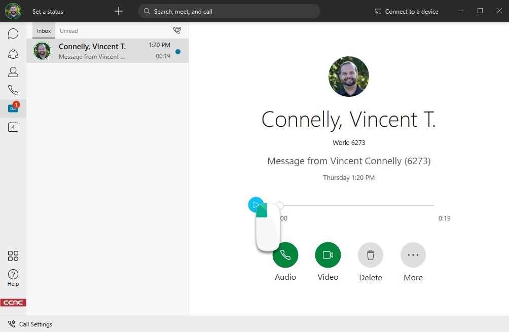 Retrieving Voicemail in Webex - Community College of Allegheny County