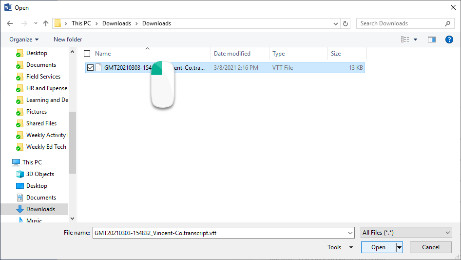 Converting an Zoom Audio Transcript File .vtt to a Word Document - CCAC ...
