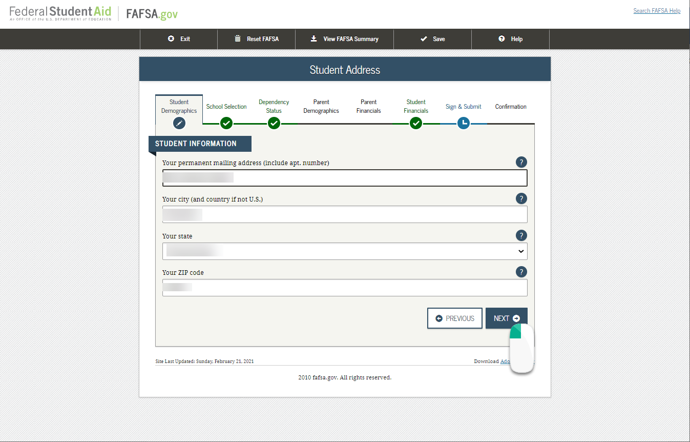 Entering Student Demographic Information in the FAFSA Application ...