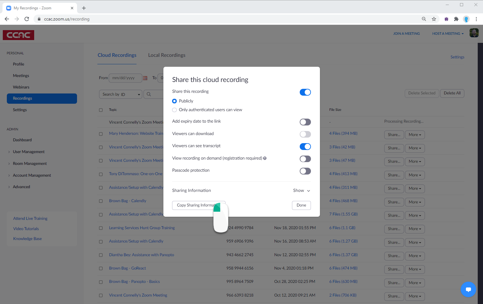 Zoom Meetings Advanced Guide (from your computer) - CCAC's Help Center