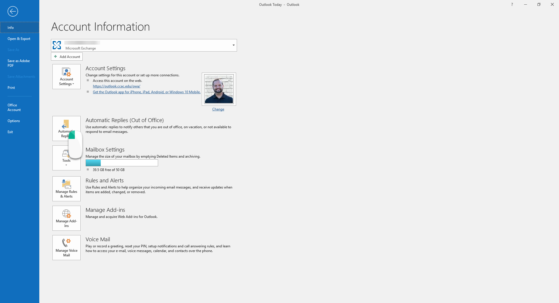 Setting an Out of Office / Away Message in Outlook - CCAC's Help Center