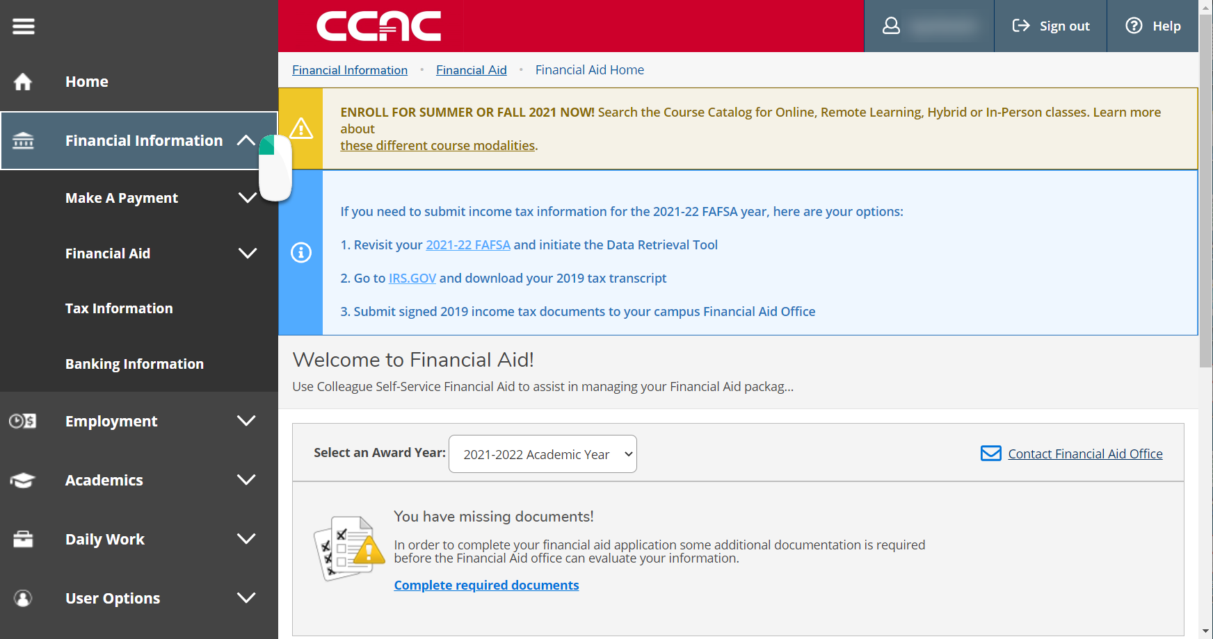 Requesting a Direct Stafford Loan through CCAC Self-Service - CCAC's ...