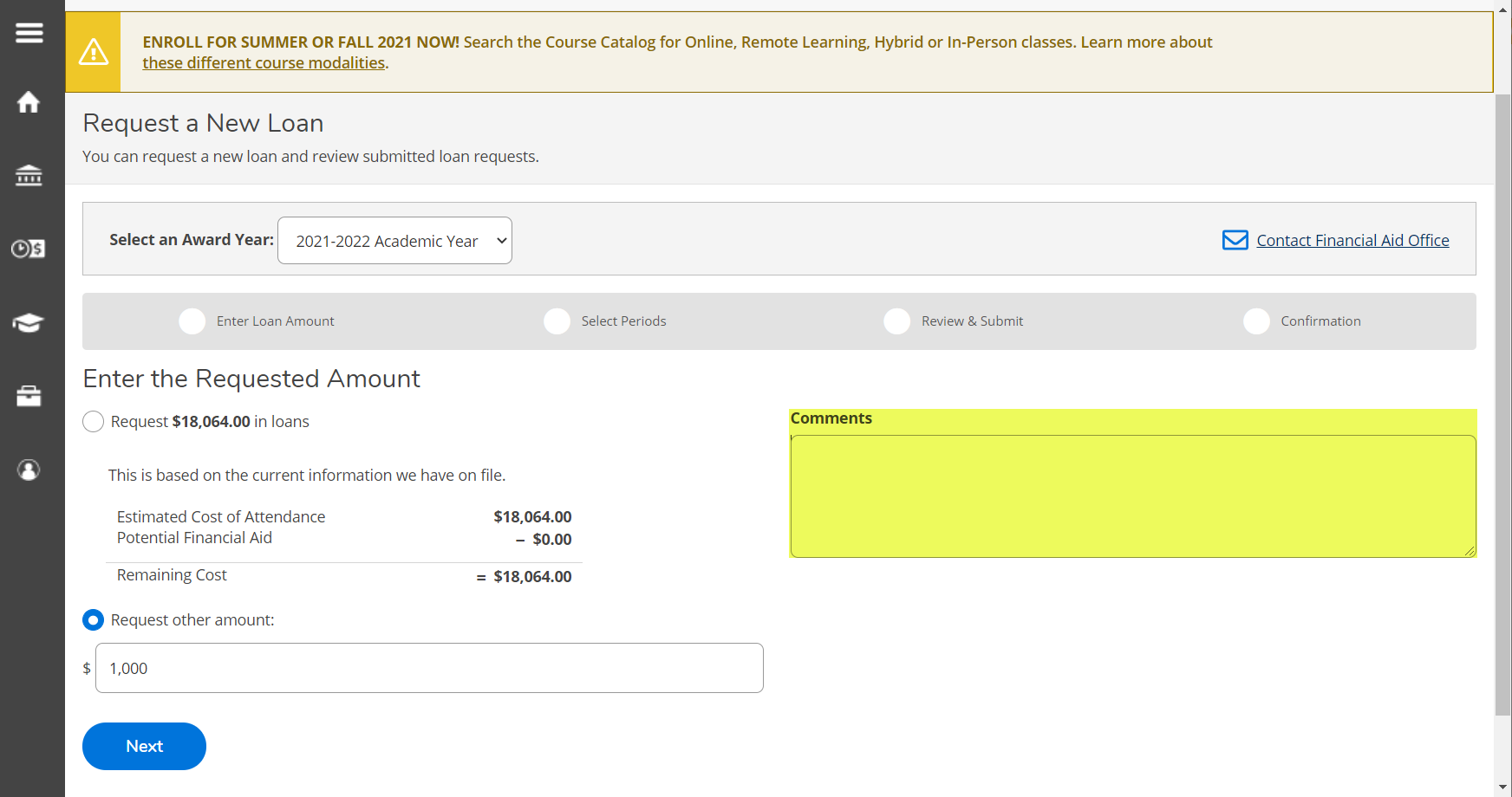 Requesting a Direct Stafford Loan through CCAC Self-Service - CCAC's ...