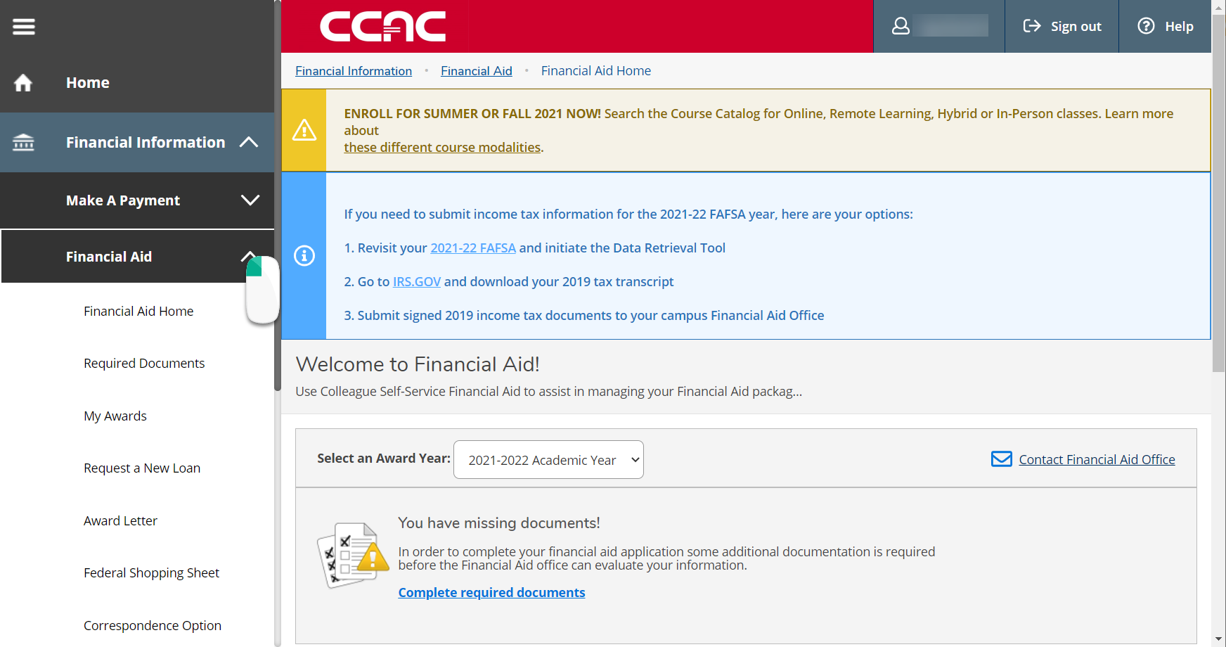 Requesting a Direct Stafford Loan through CCAC Self-Service - CCAC's ...