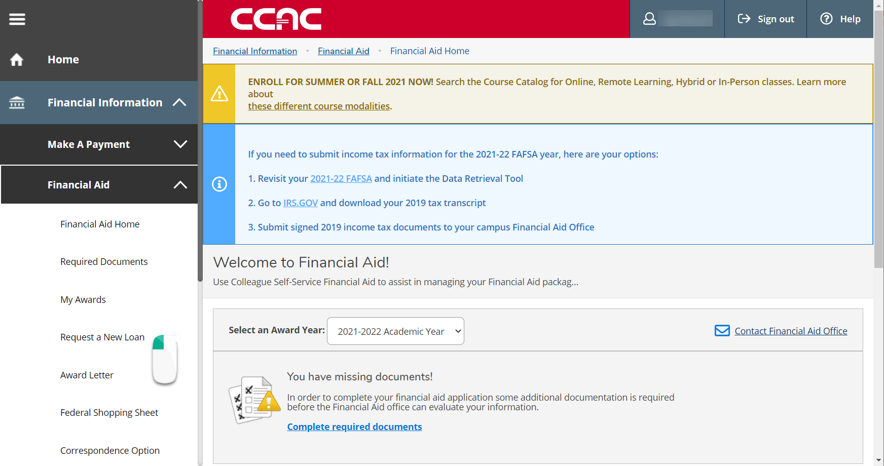 Requesting a Direct Stafford Loan through CCAC Self-Service - CCAC's ...