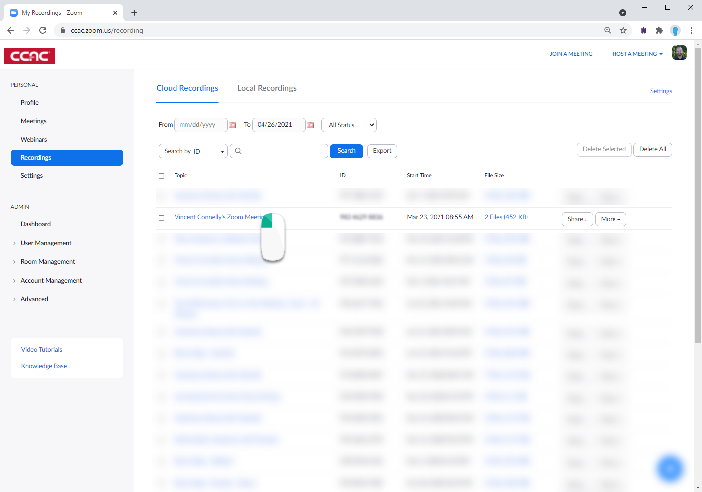 Downloading a Video from a Zoom Meeting - CCAC's Help Center
