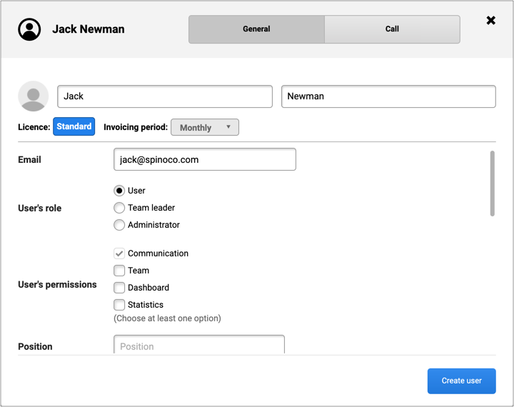 Setting Up User Licenses - Spinoco