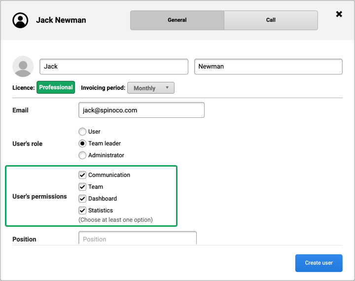 Setting Up User Licenses - Spinoco