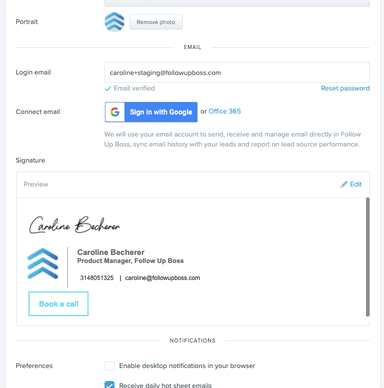 Editing your Signature – Follow Up Boss - Help Center