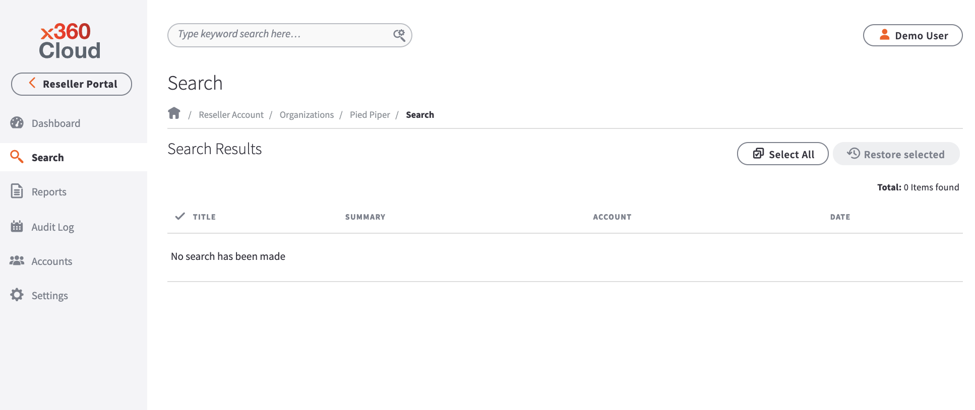 Search and view Microsoft 365 data - x360Cloud - Axcient