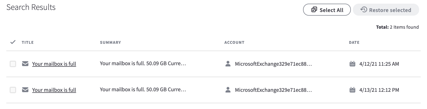 Search and view Microsoft 365 data - x360Cloud - Axcient
