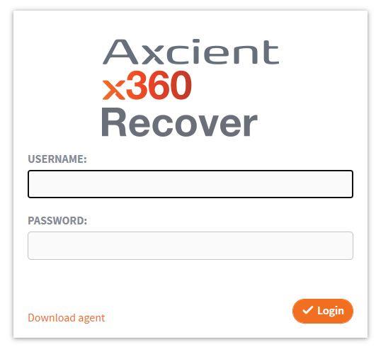 Log in to the vault UI - x360Recover - Axcient