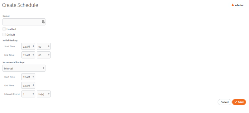 Create schedules in the appliance web interface - x360Recover - Axcient