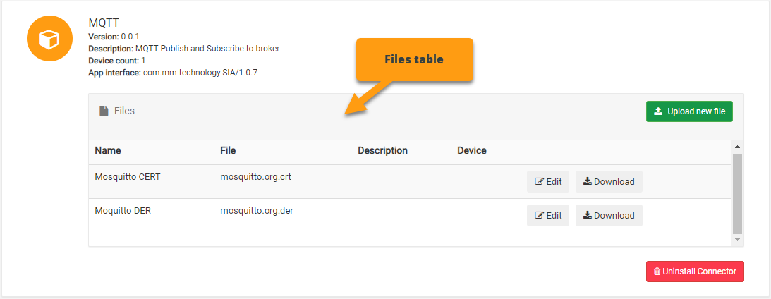Manage files for Connectors - SIA Connect