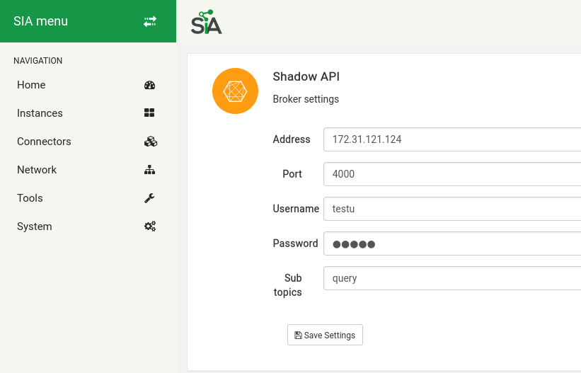 Using the Shadow API - SIA Connect