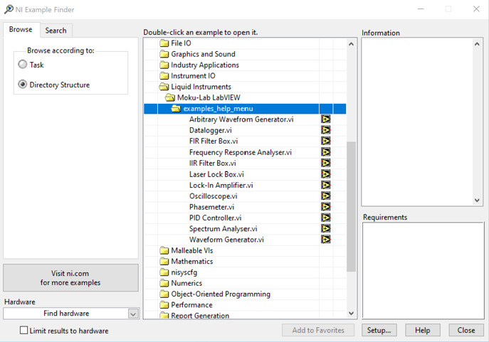Are there any LabVIEW examples available? - Liquid Instruments