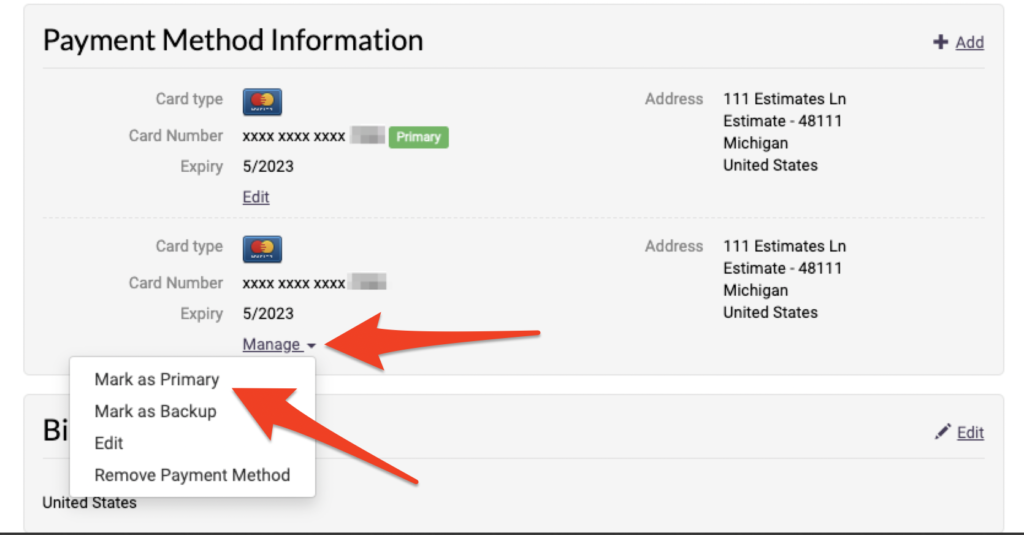How To Update Payment Information - Clear Estimates