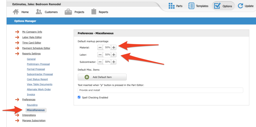 How to Set Default Markup - Clear Estimates