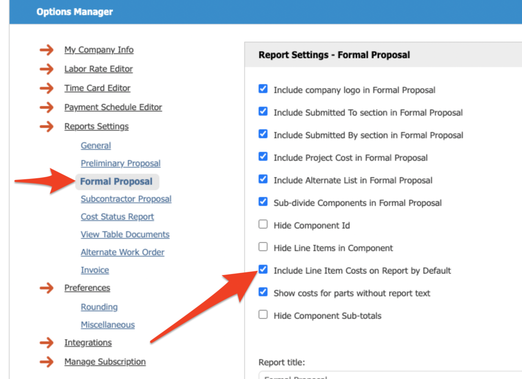 How to Include Line Item Costs by Default - Clear Estimates