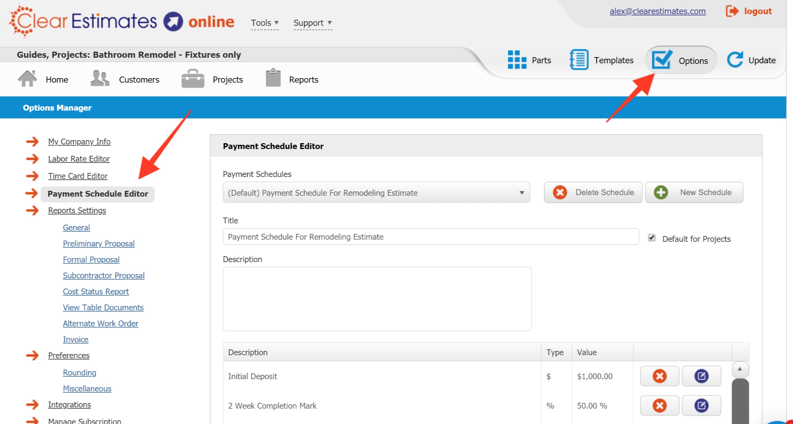 Add a Payment Schedule to Your Estimate - Clear Estimates
