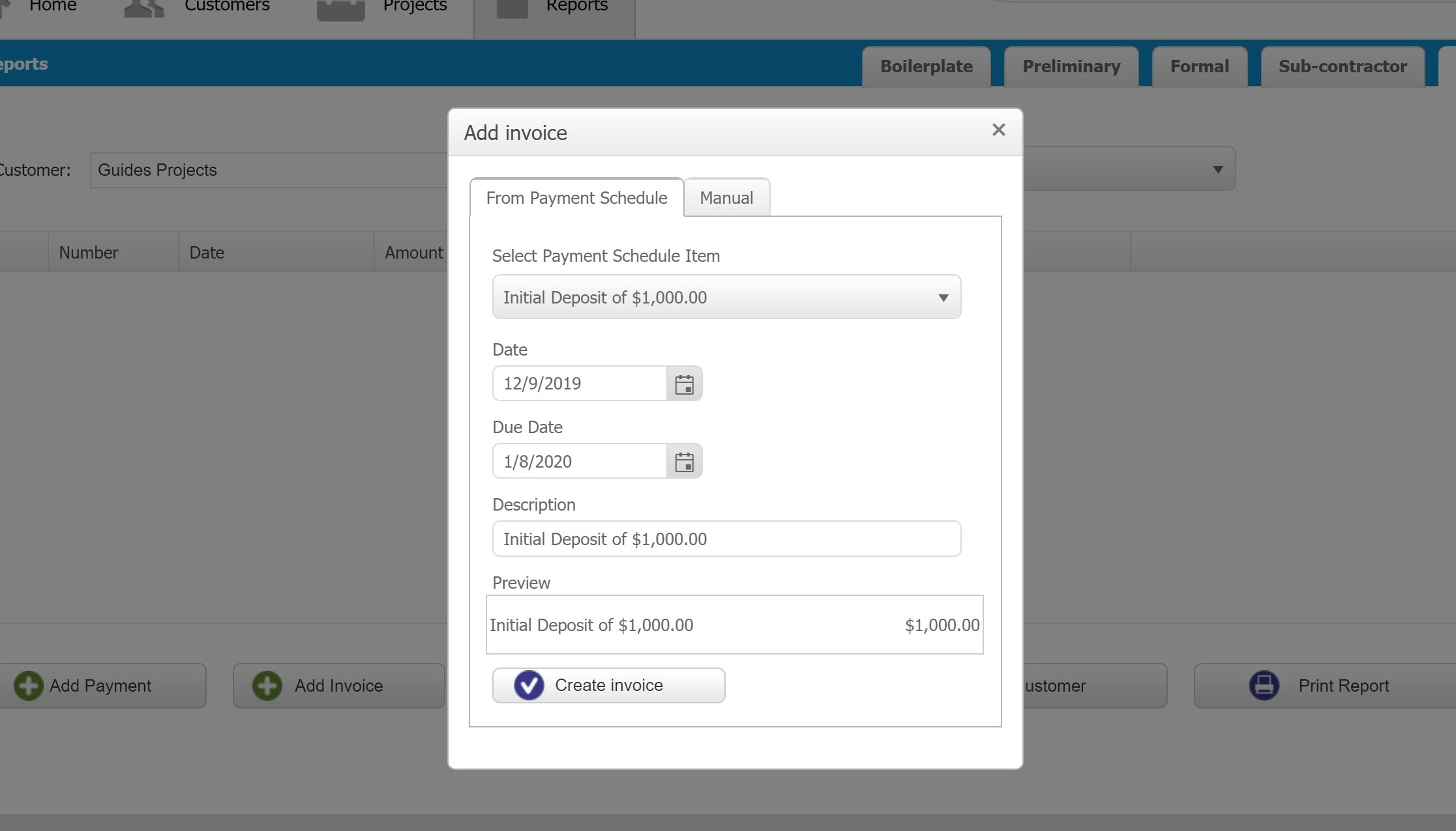 Create an Invoice - Clear Estimates