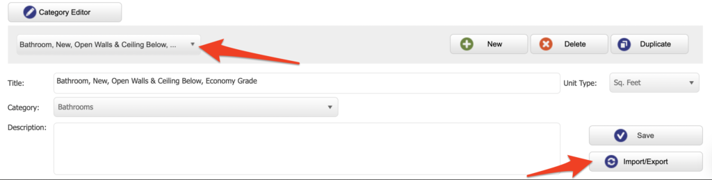 Import or Export Templates - Clear Estimates