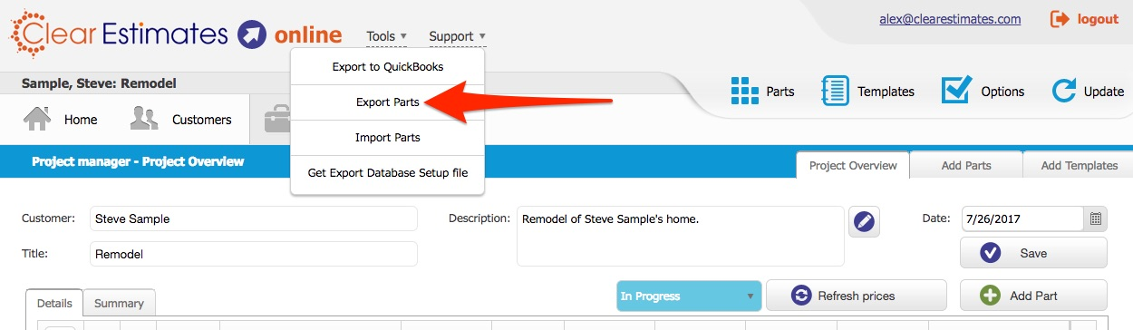 Importing Your Own Parts - Clear Estimates